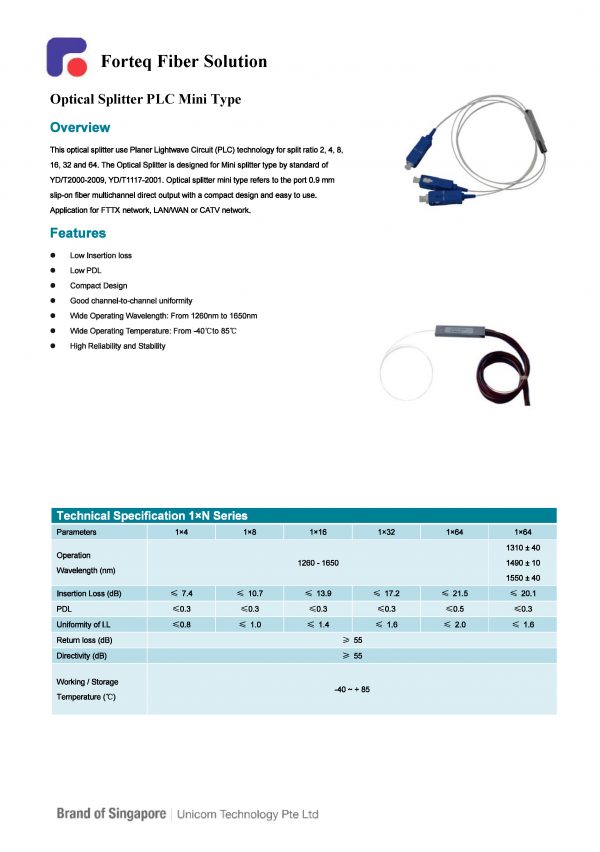 Micro Splitter - Forteq Cabling Solution
